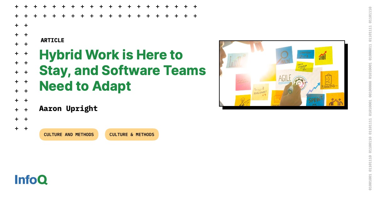 Hybrid Work is Here to Stay, and Software Teams Need to Adapt - InfoQ