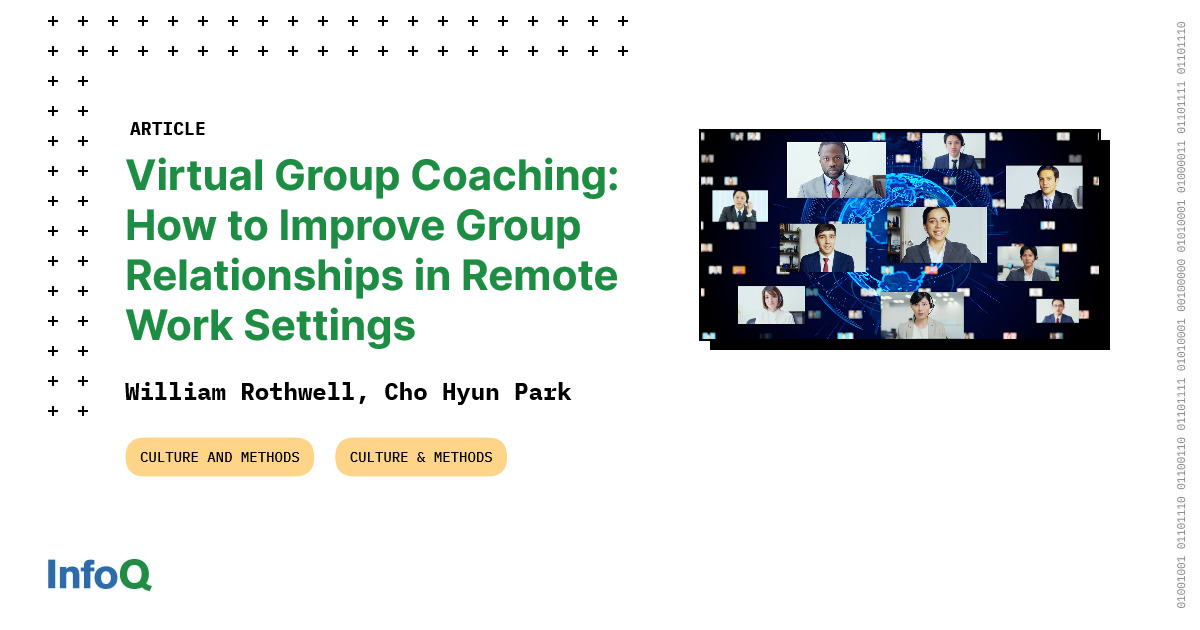 Virtual Group Coaching: How to Improve Group Relationships in Remote Work Settings - InfoQ