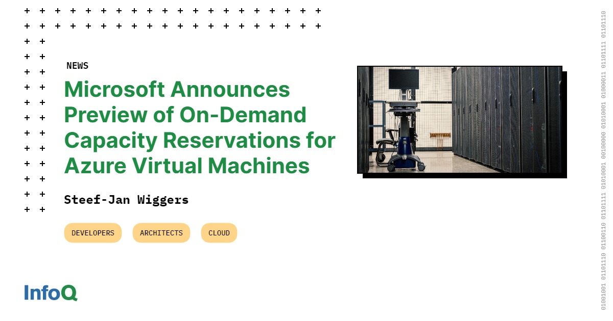 Microsoft Announces Preview of On-Demand Capacity Reservations for Azure Virtual Machines - InfoQ