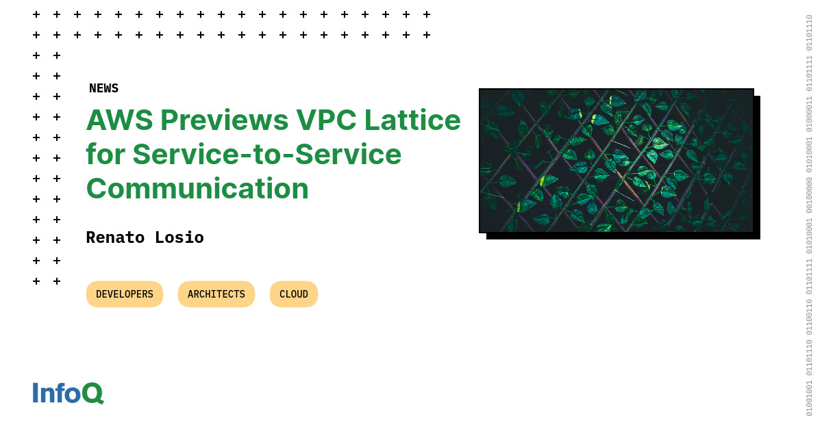 AWS Previews VPC Lattice for Service-to-Service Communication - InfoQ AWS Previews VPC Lattice for Service-to-Service Communication - InfoQ
