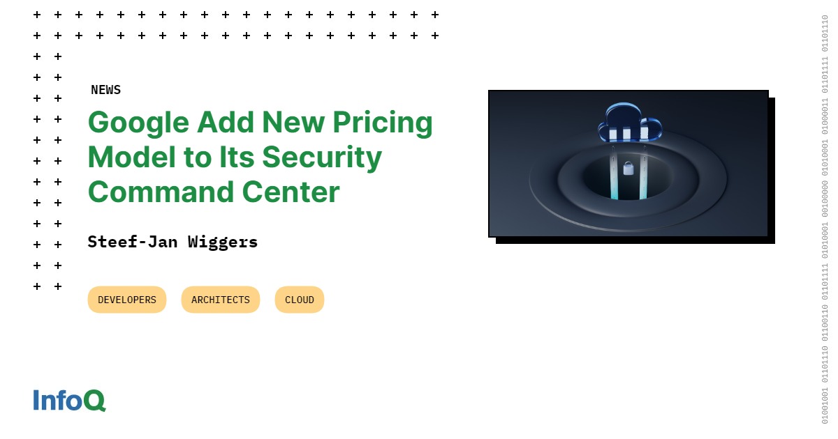 Google Adds New Pricing Model to Its Security Command Center - InfoQ