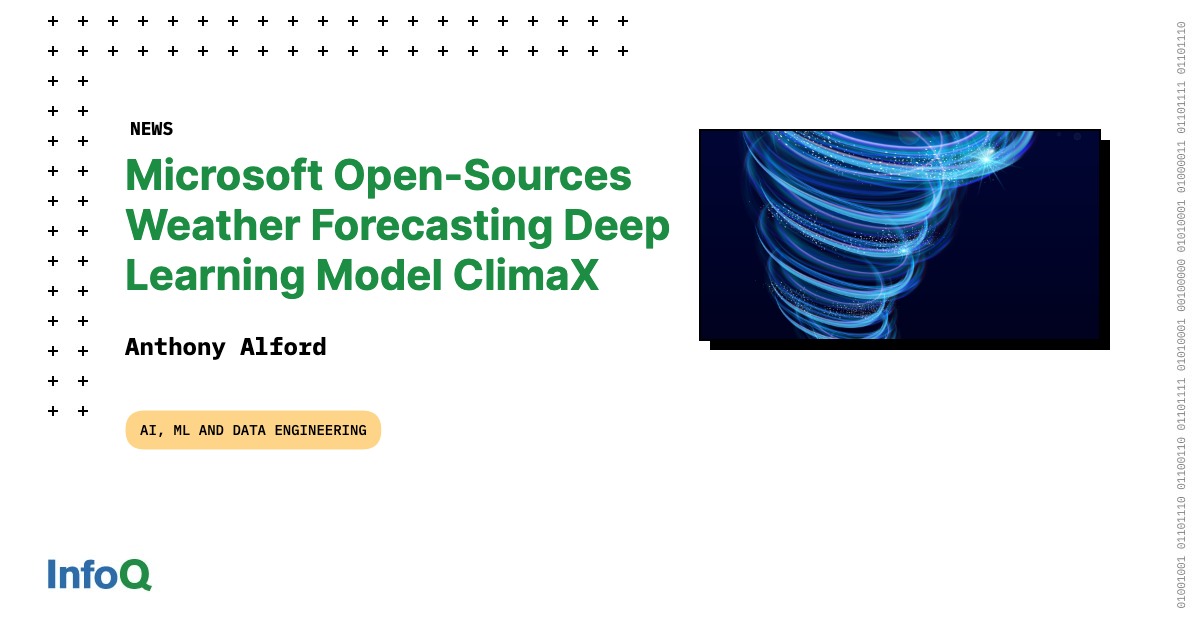 Microsoft Open-Sources Weather Forecasting Deep Learning Model ClimaX - InfoQ