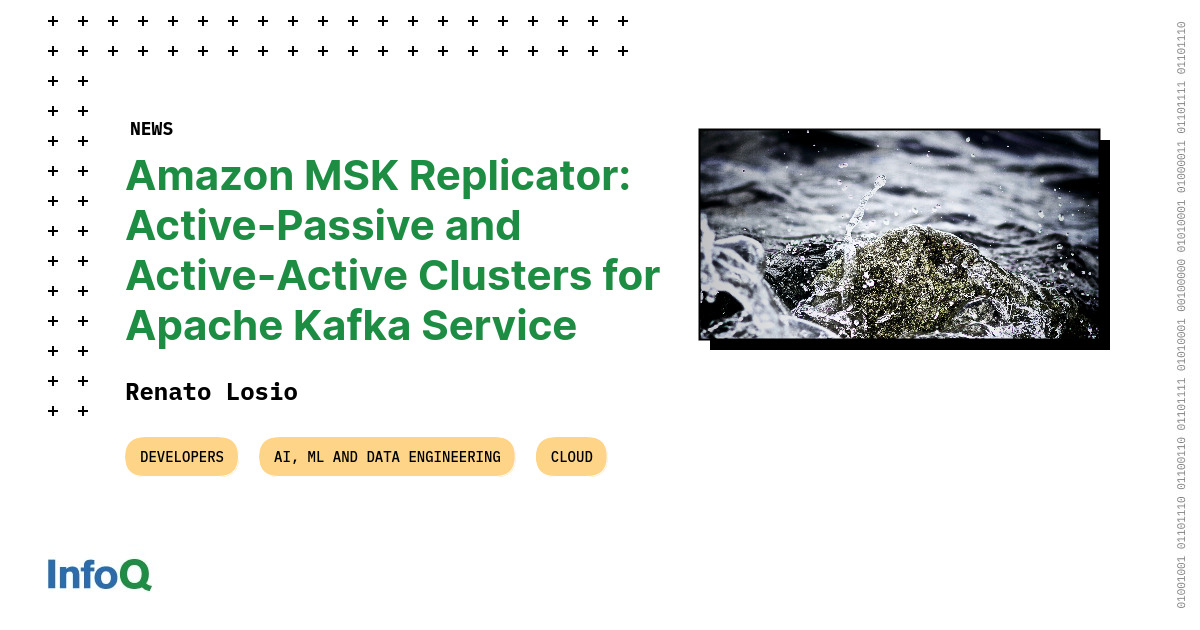 Amazon MSK Replicator: Active-Passive and Active-Active Clusters for Apache Kafka Service - InfoQ