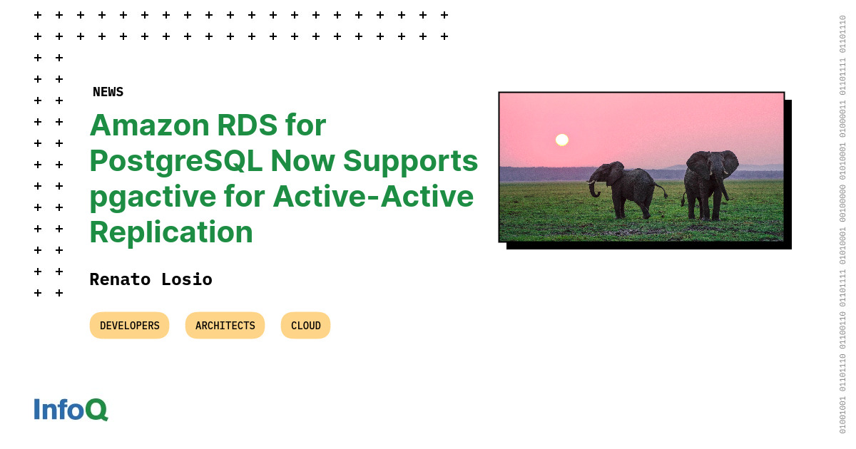 Amazon Rds For Postgresql Now Supports Pgactive For Active Active Replication Infoq 3608
