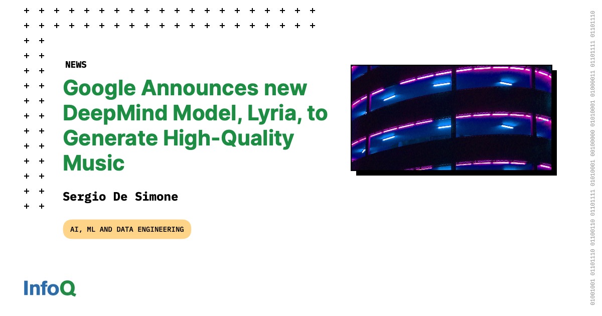 Google Announces New DeepMind Model, Lyria, to Generate High-Quality Music - InfoQ