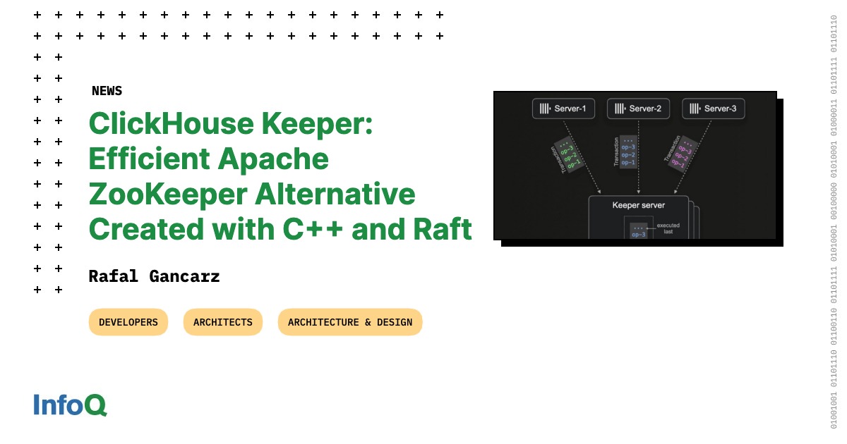 ClickHouse Keeper: Efficient Apache ZooKeeper Alternative Created with C++ and Raft - InfoQ