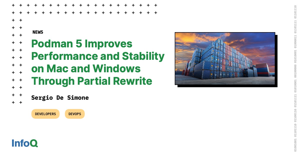 Podman 5 Improves Performance and Stability on Mac and Windows through Partial Rewrite - InfoQ