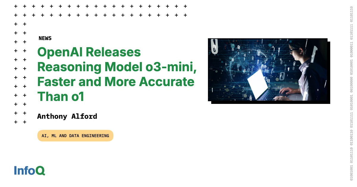 OpenAI Releases Reasoning Model o3-mini, Faster and More Accurate Than o1 - InfoQ