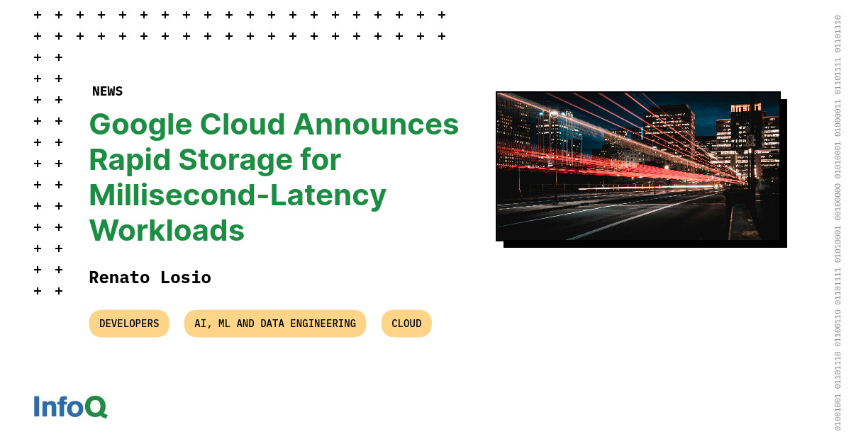 Google Cloud Announces Rapid Storage for Millisecond-Latency Workloads - InfoQ