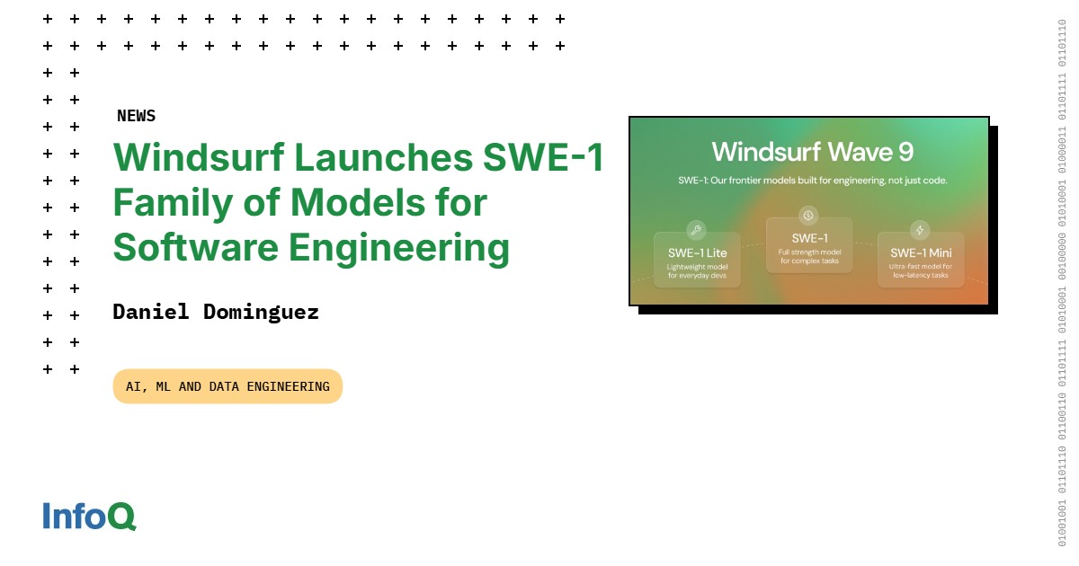 Windsurf Launches SWE-1 Family of Models for Software Engineering - InfoQ