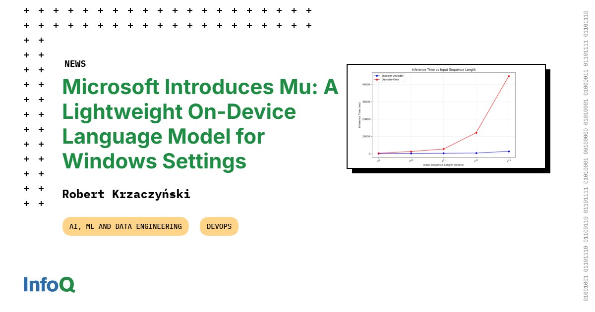 Microsoft Introduces Mu: a Lightweight On-Device Language Model for Windows Settings - InfoQ