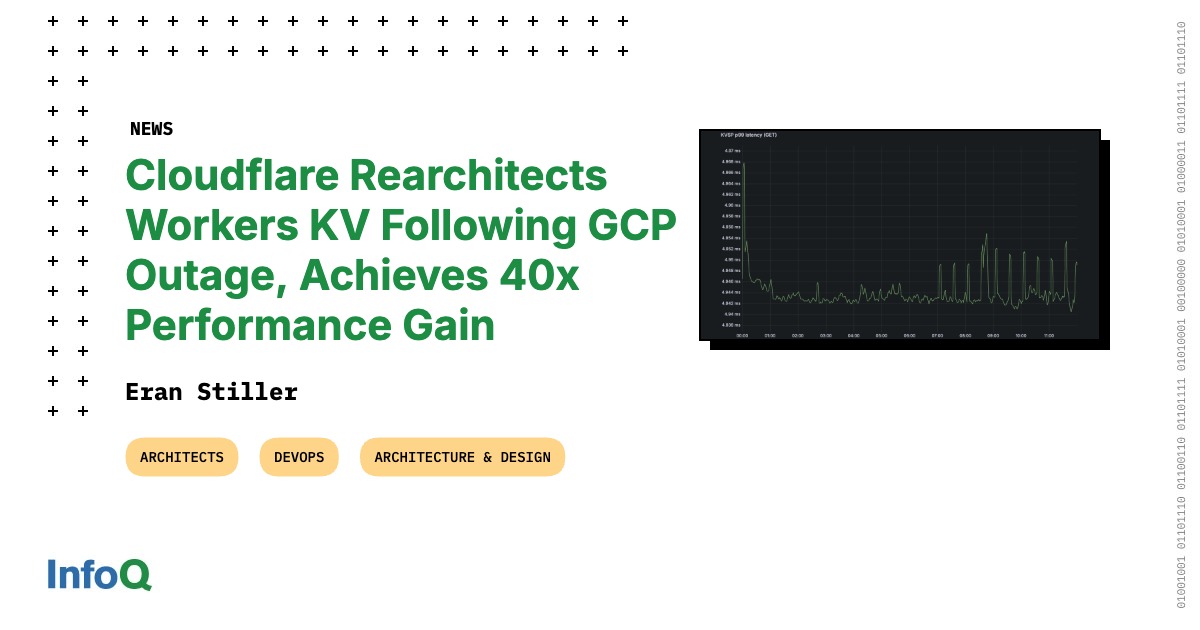 Cloudflare Rearchitects Workers KV Following GCP Outage, Achieves 40x Performance Gain - InfoQ