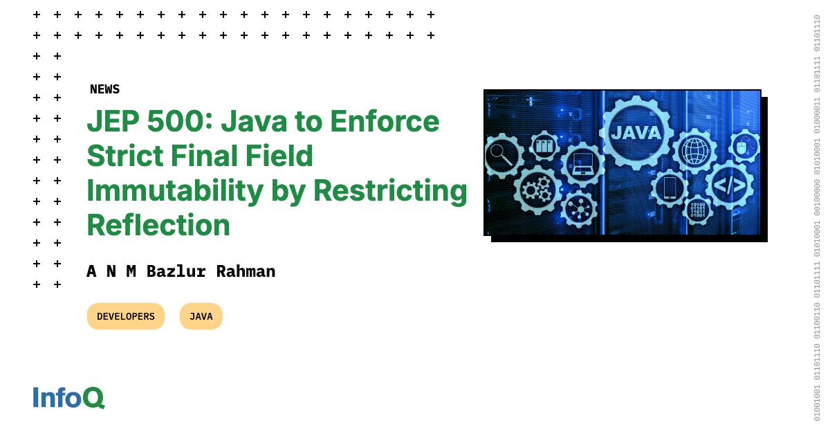 JEP 500: Java to Enforce Strict Final Field Immutability by Restricting Reflection - InfoQ
