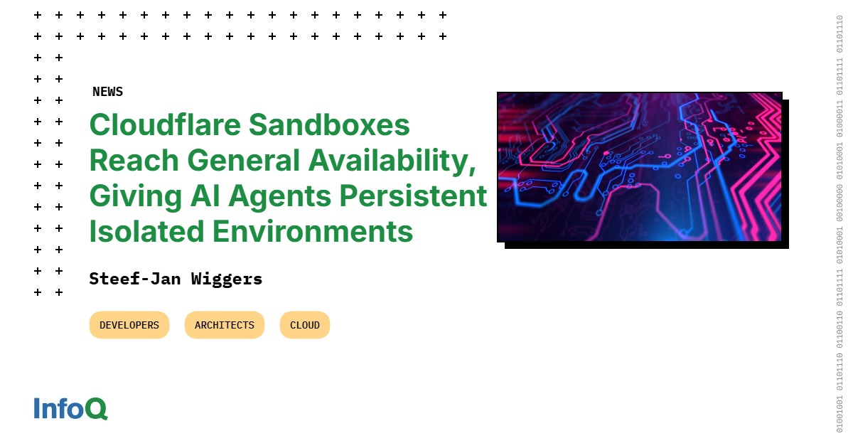 Cloudflare Sandboxes Reach General Availability, Giving AI Agents ...